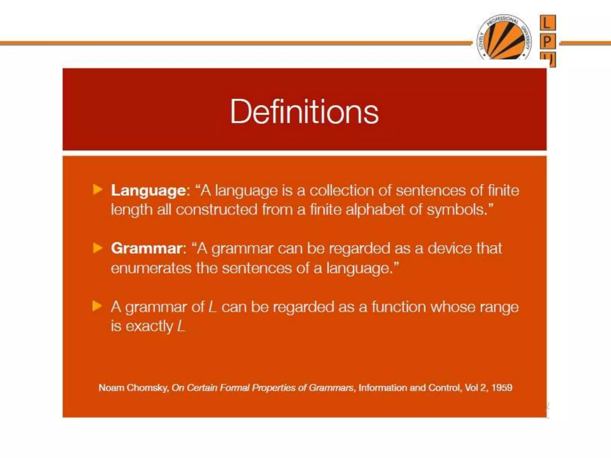 Chomsky Hierarchy.ppt | Programming Languages | Computing