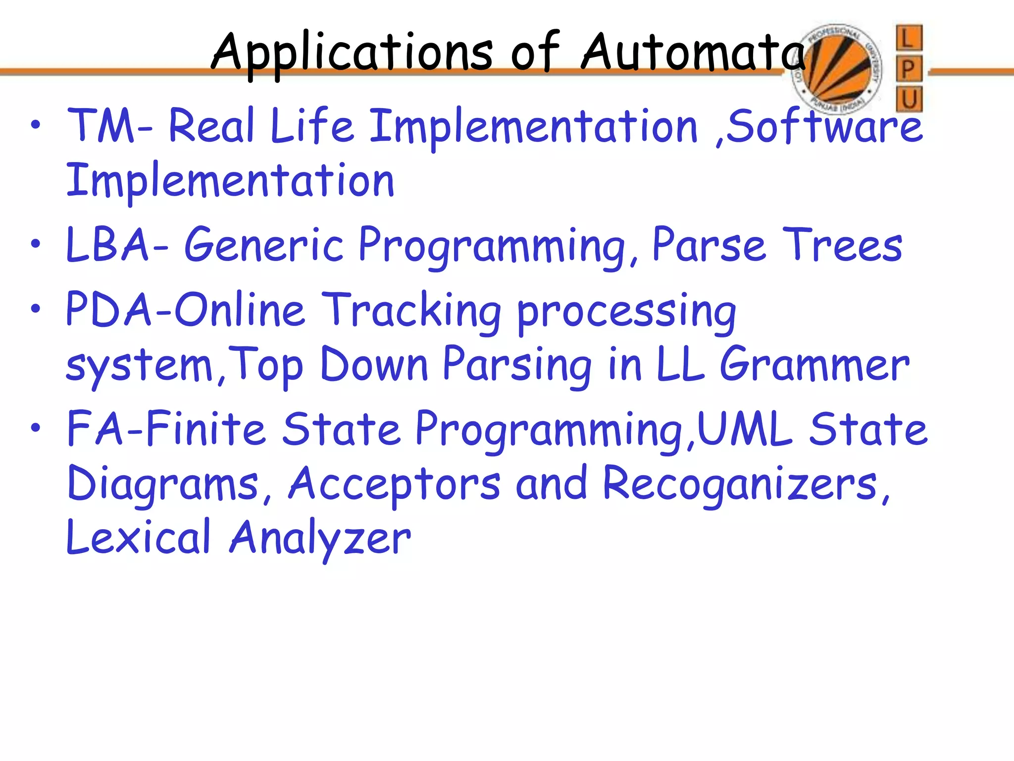 Chomsky Hierarchy.ppt | Programming Languages | Computing