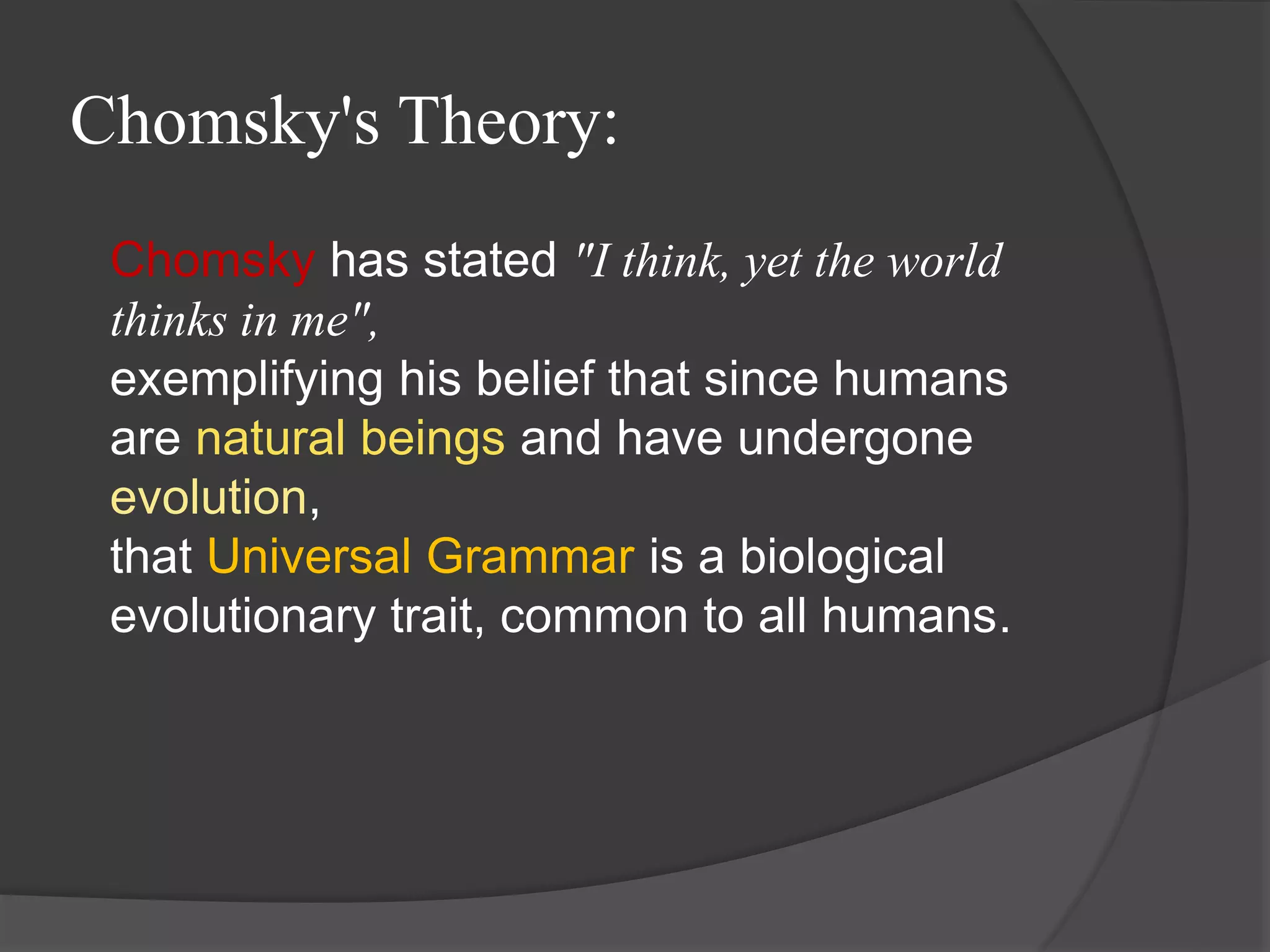 Chomsky’s Universal Grammar | PPTX
