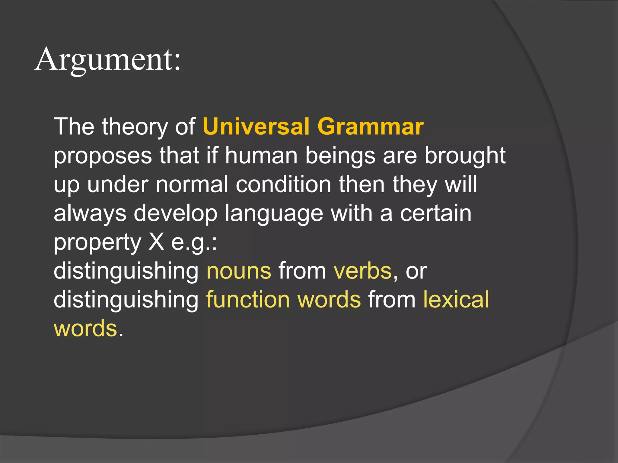 Chomsky’s Universal Grammar | PPTX