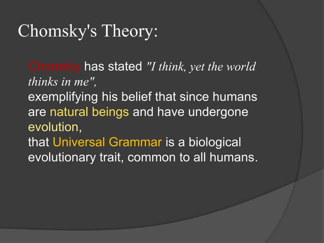 Chomsky’s Universal Grammar | PPTX