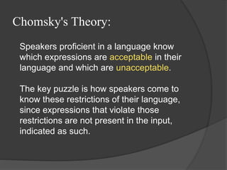 Chomsky’s Universal Grammar | PPTX