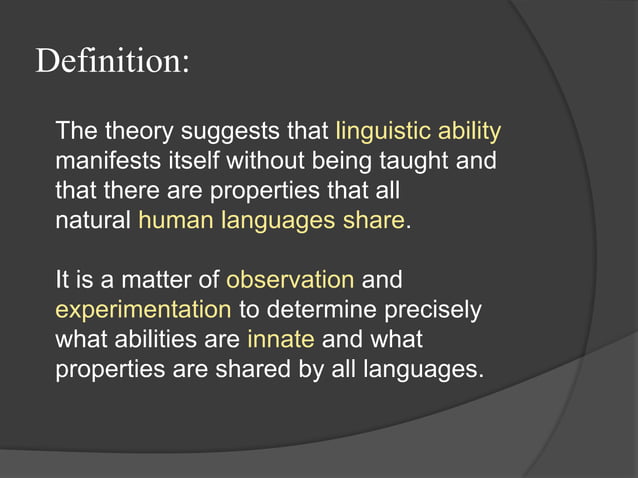 Chomsky’s Universal Grammar | PPTX