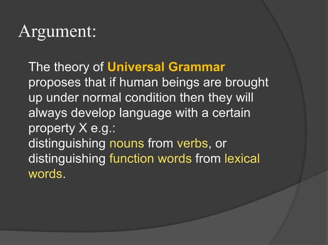 Chomsky’s Universal Grammar | PPTX