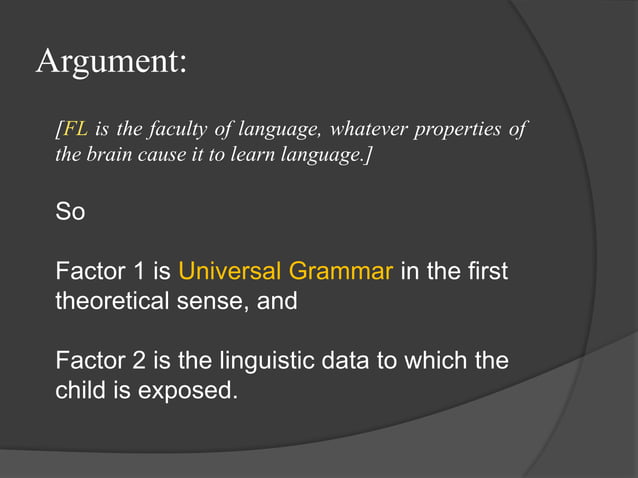 Chomsky’s Universal Grammar | PPTX