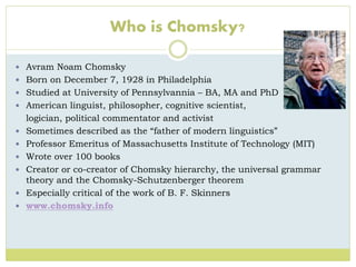 Noam Chomsky Cognitive Theory