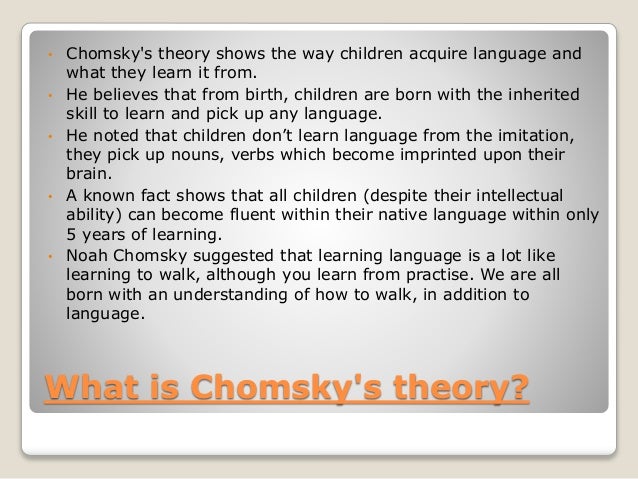 Chomsky’s theory
