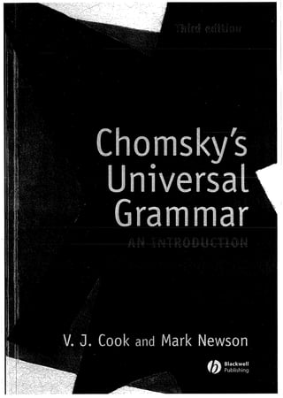 Chomsky's universal grammar 3rd edition cook | PDF
