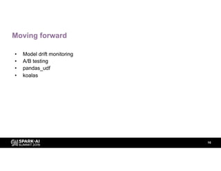Machine Learning at Scale with MLflow and Apache Spark | PPT