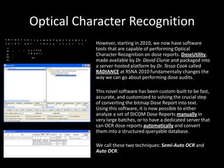 An Approach to Automated Techniques for Data Extraction and Integrity Validation of CT Dosimetry ...