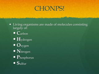 CHONPS (basic o-chem intro) | PPT