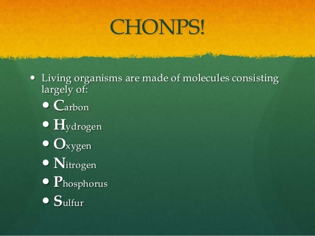 CHONPS (basic o-chem intro)