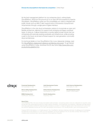 Whitepaper: Choose the cloud platform that beats the competition - Citrix CloudPlatform | PDF