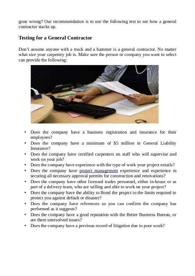 Choose a general contractor