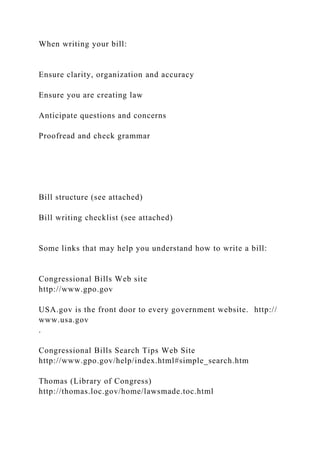 Choose a topic for your bill Envision the constituen.docx