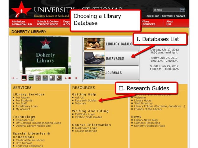 Choose a Library Database | PPT