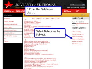 Choose a Library Database | PPT