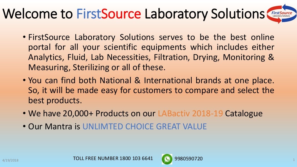 Choose FirstSource Laboratory Solutions for Scientific Equipments