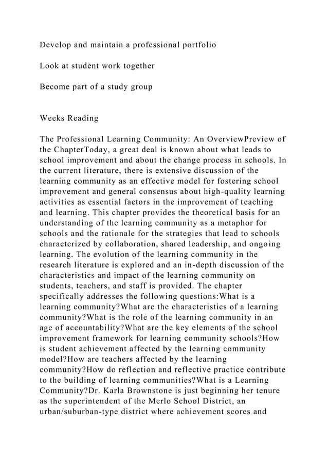 Choose five activities for job-embedded professional development a.docx