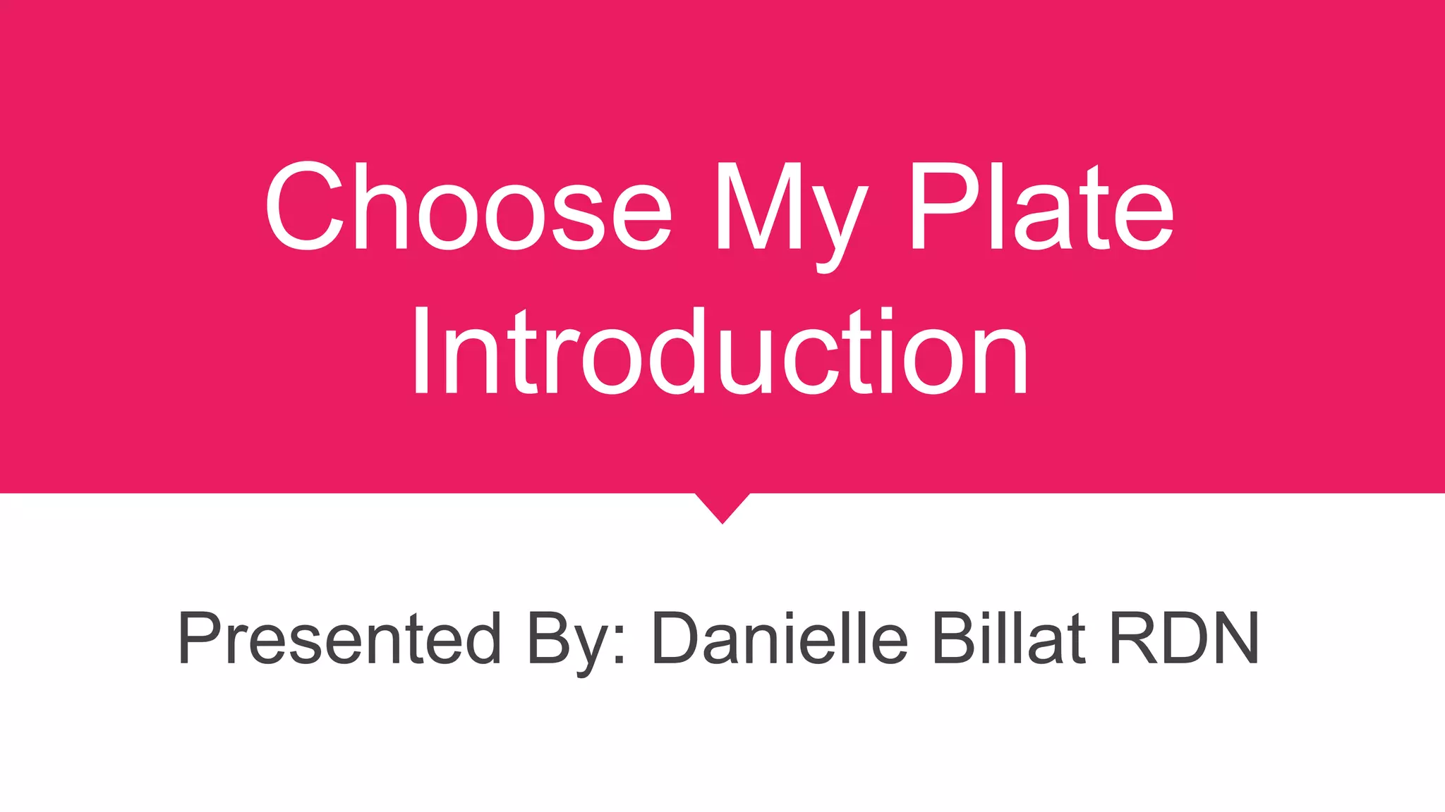 Choose my plate introduction -Danielle Billat | PPT