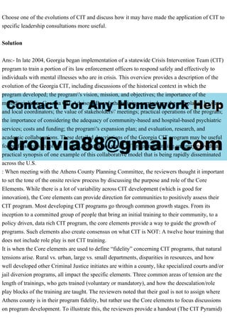 Choose one of the evolutions of CIT and discuss how it may have made.pdf