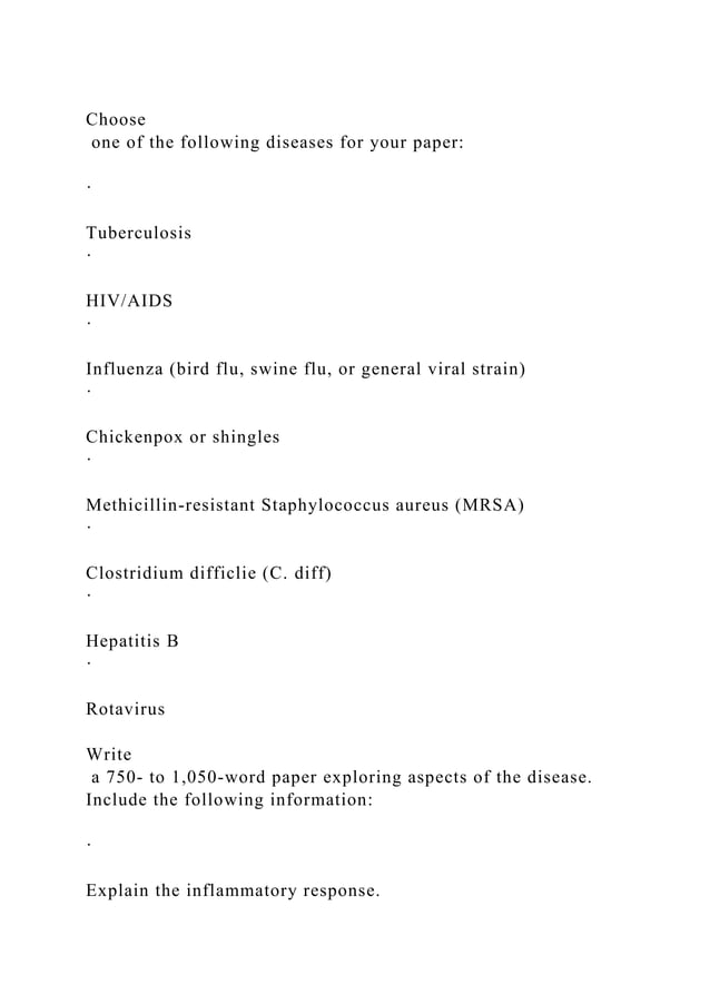 Choose one of the following diseases for your paper·Tuber.docx