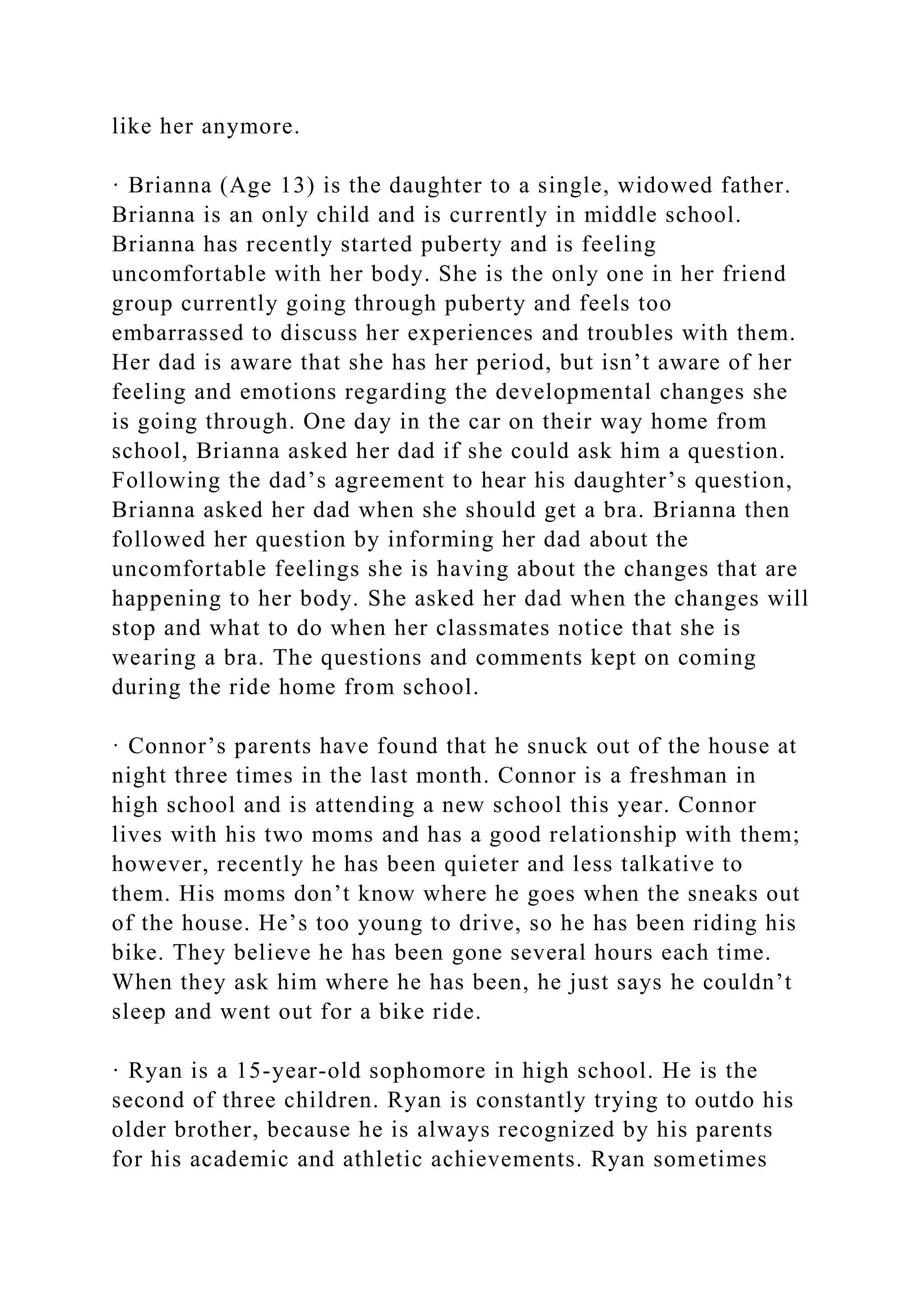 Choose one of the parenting dilemmas. In 3 pages1. Explain in .docx