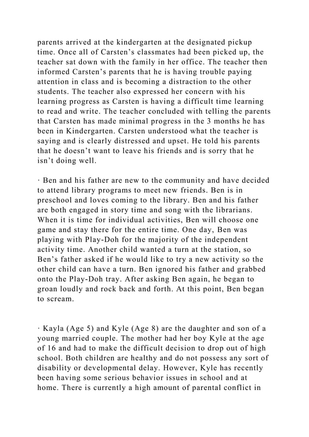 Choose one of the parenting dilemmas. In 3 pages1. Explain in .docx