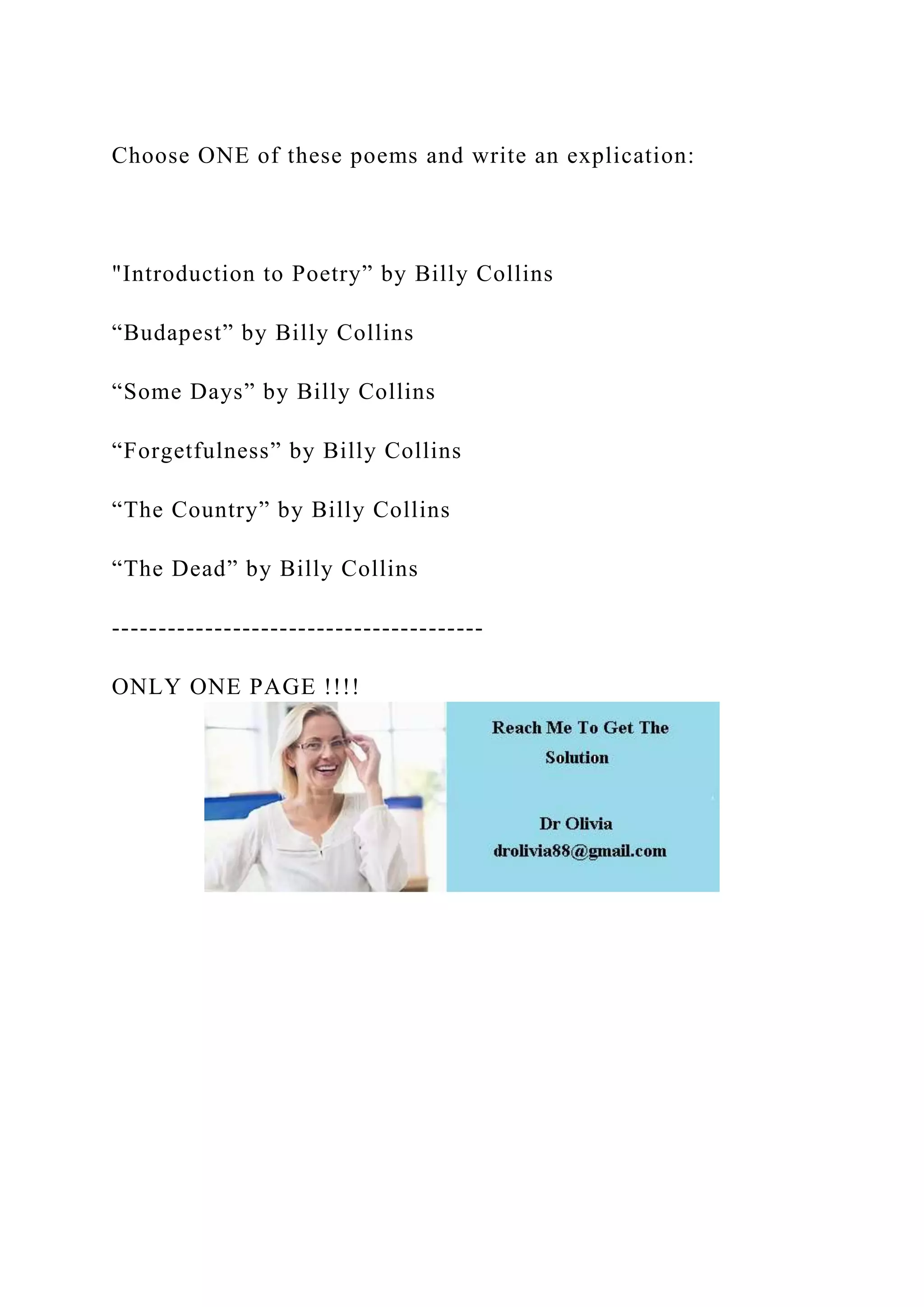 Choose ONE of these poems and write an explicationIntroduc.docx