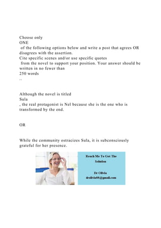 Choose only ONE of the following options below and write a p.docx