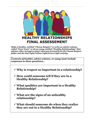 Choose Respect Healthy Relationship Mini Unit | DOC