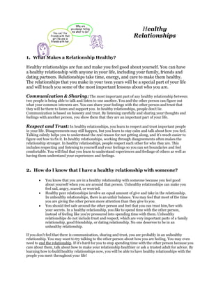 Choose Respect Healthy Relationship Mini Unit | DOC | Debated Sensitive ...