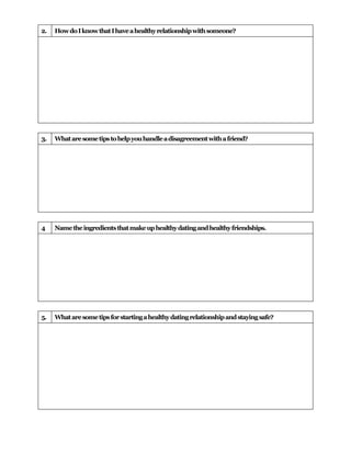 Choose Respect Healthy Relationship Mini Unit | DOC