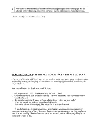 Choose Respect Healthy Relationship Mini Unit | DOC