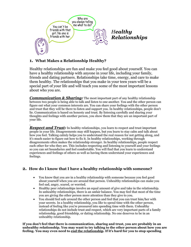 Choose Respect Healthy Relationships | PDF