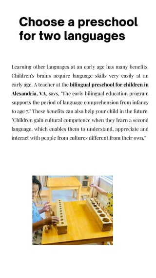 Choose the best preschool for two languages | PDF