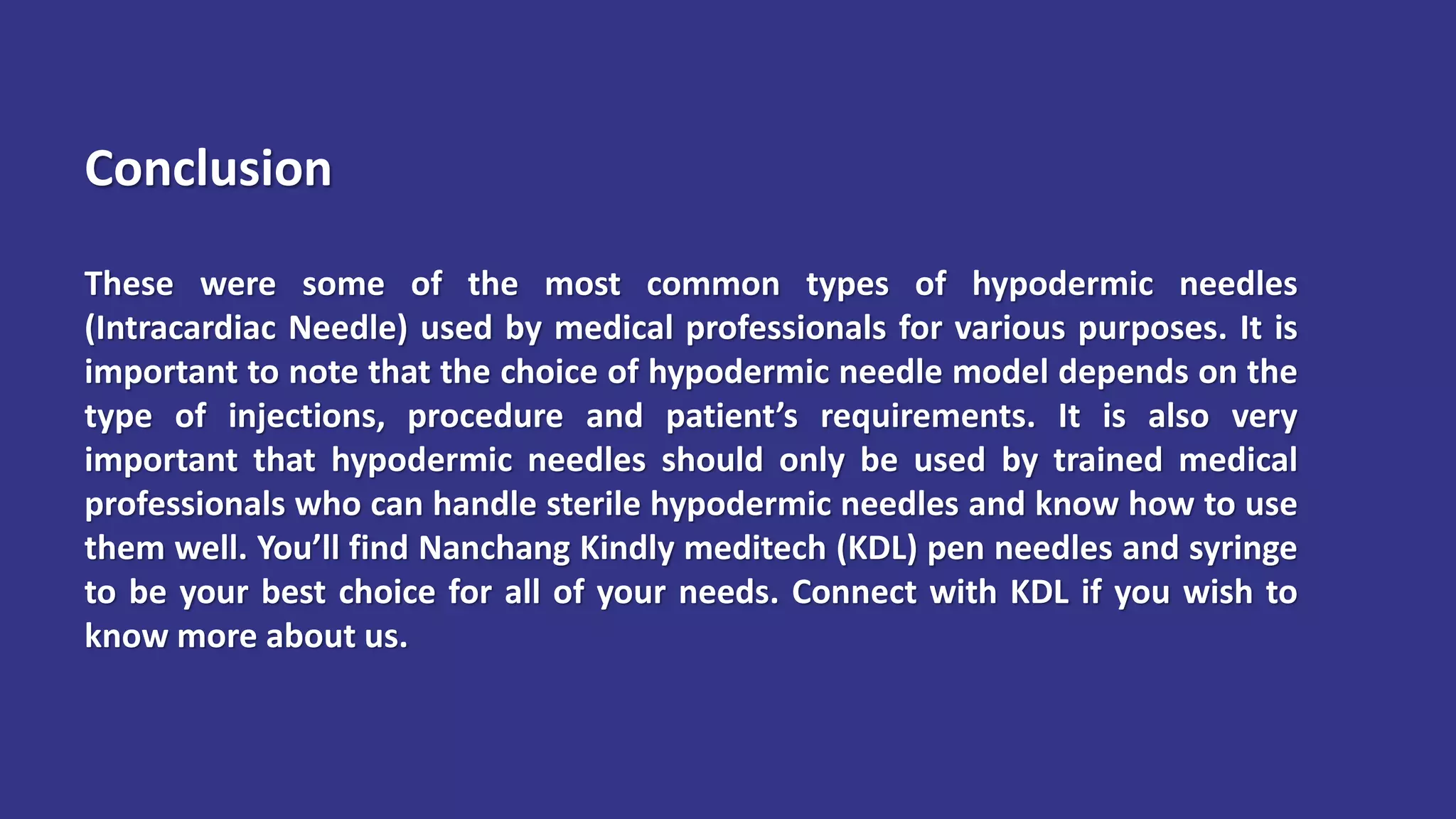 Choose the correct Hypodermic needle for your patient | PPT
