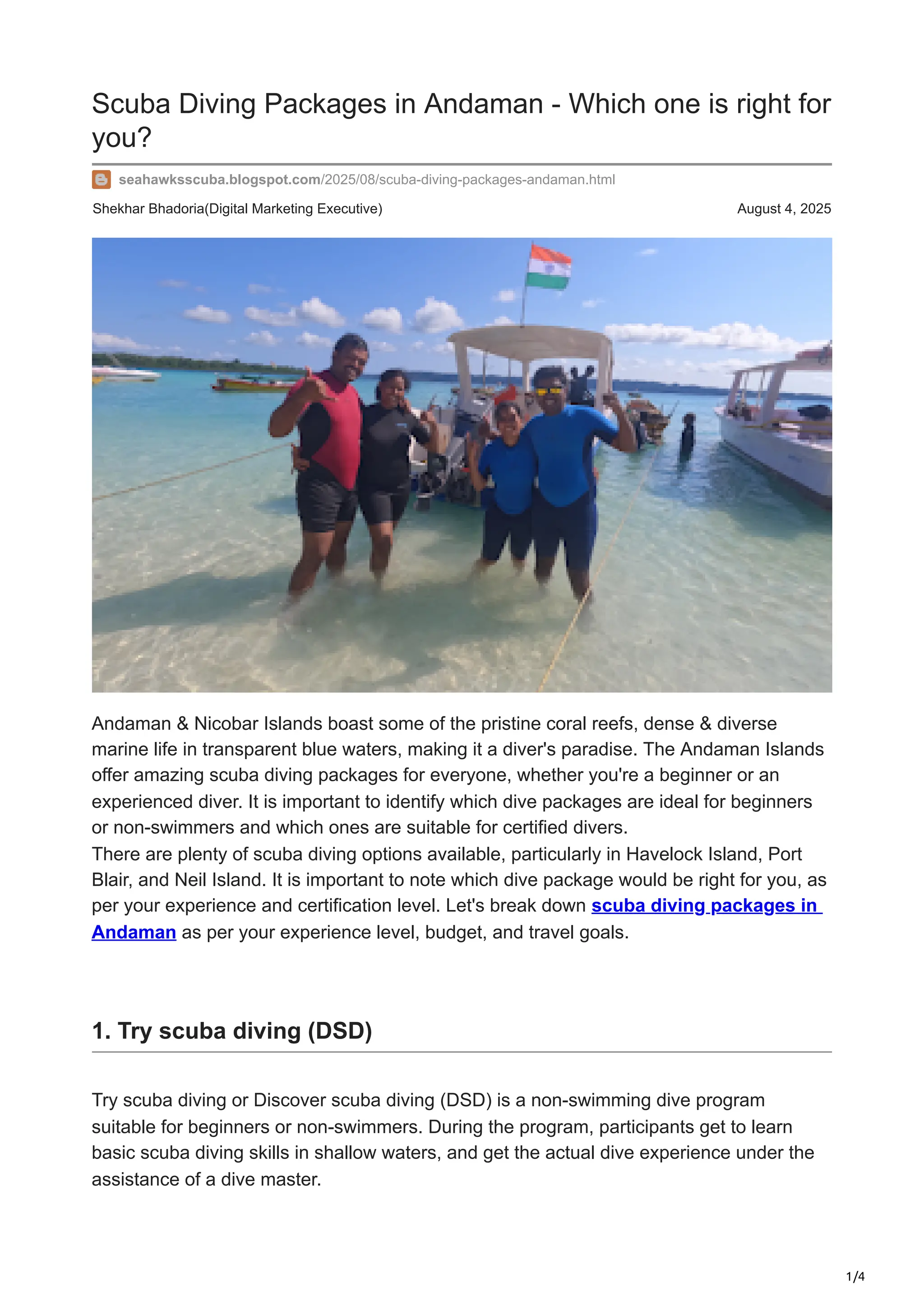 Be an Underwater Explorer: Pick the Right Scuba Diving Package in ...