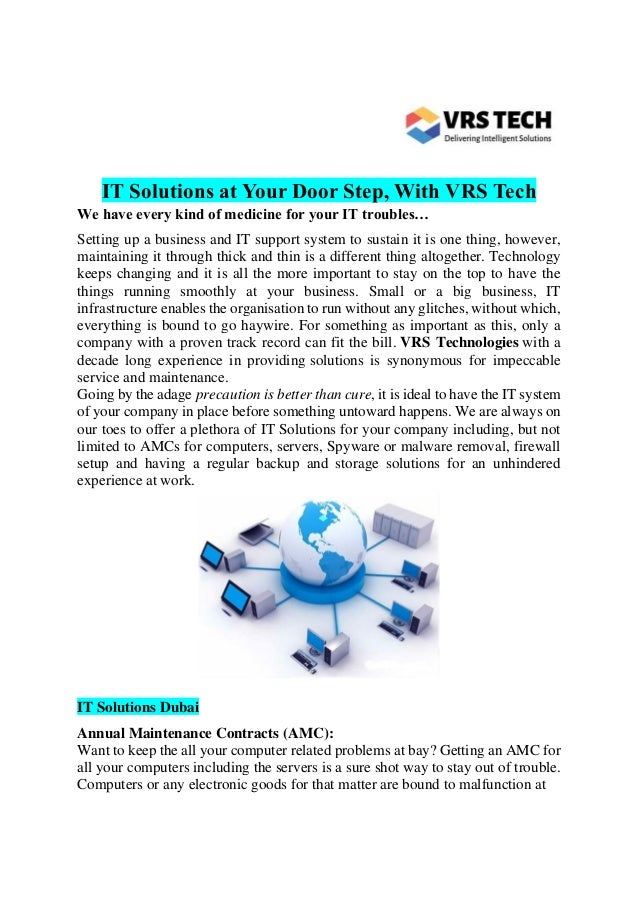 Choose the Top IT Solutions in Dubai at VRS Technologies