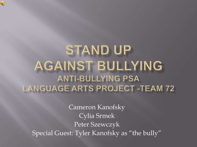 Anti-Bullying PSA - Collaborative Project | PPTX | Contemporary Hits ...