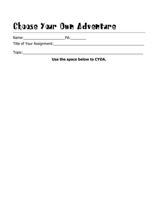 CHooSe YouR oWN aDVeNTuRe | PDF