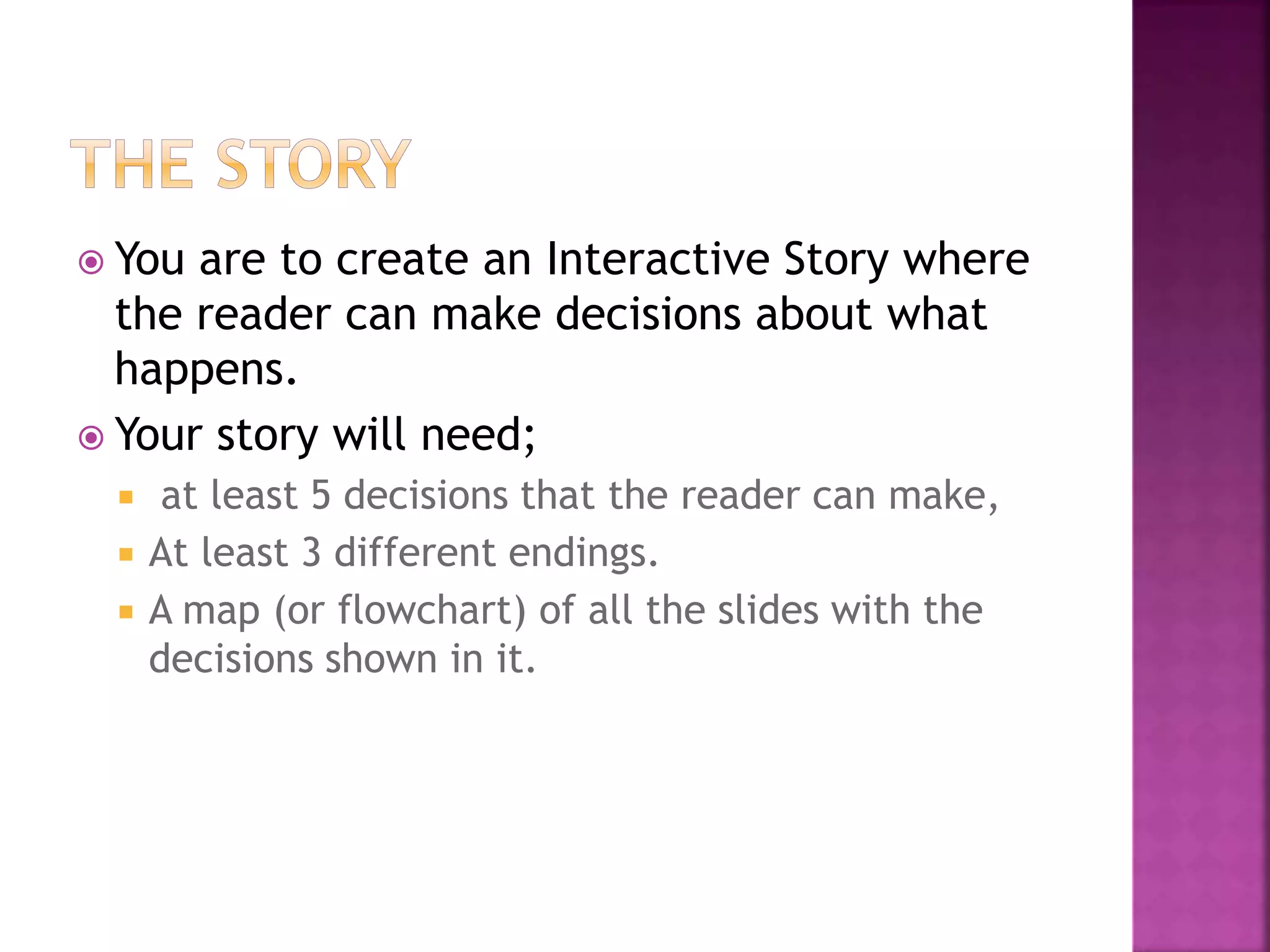 Choose your own adventure story (Task) | PPTX