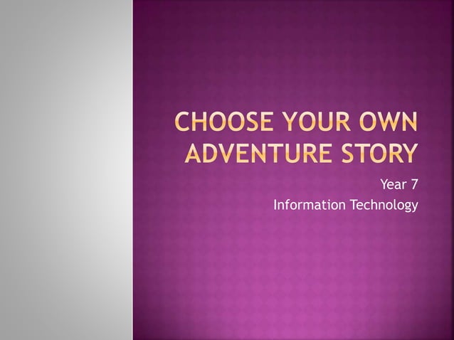 Choose your own adventure story (Task) | PPTX