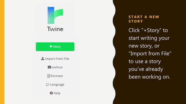 Writing a Choose Your Own Adventure Story in Twine | PPT