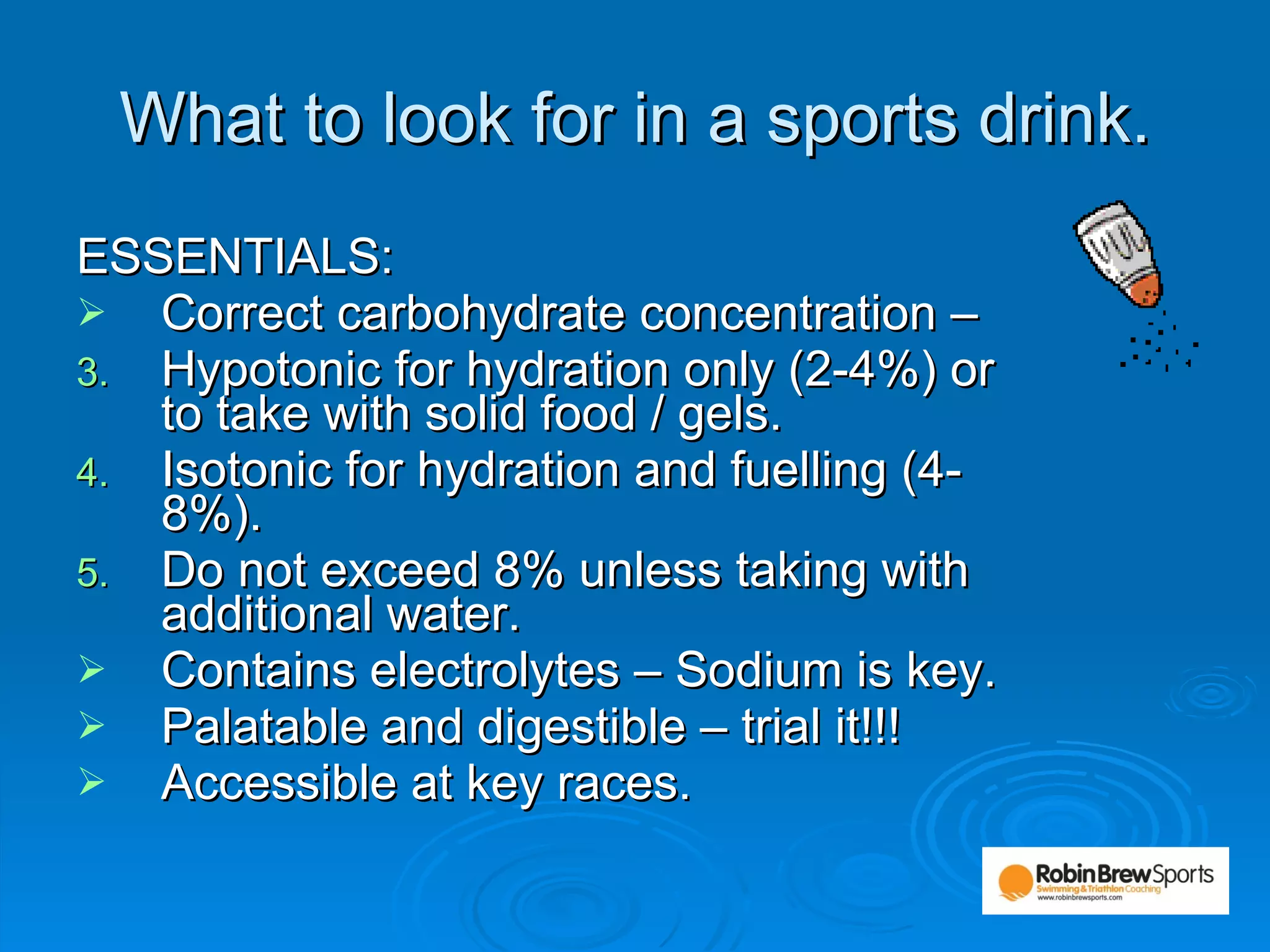 Hydration Strategies - Choosing a Sports Drink | PPT