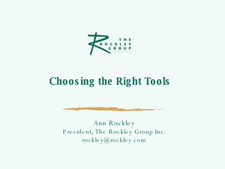 Choosing The Right Tools For The Right Job | PPT