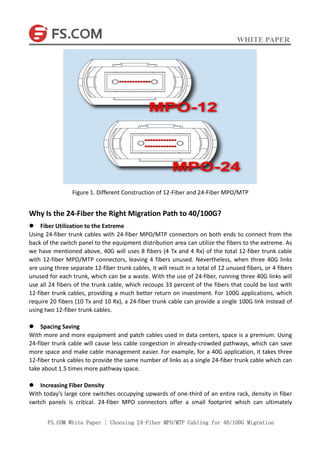 Choosing 24 fiber mpomtp cabling for 40100 g migration | PDF