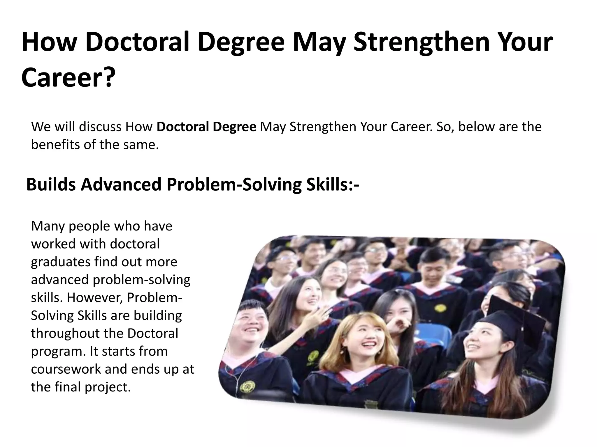 Choosing a best doctoral program | PPTX