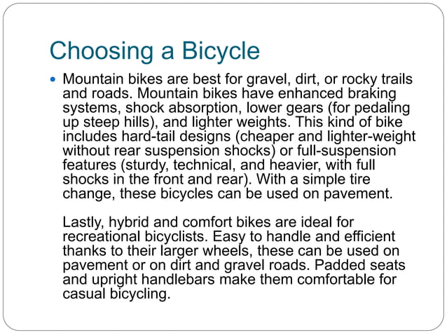 Choosing a Bicycle | PPT