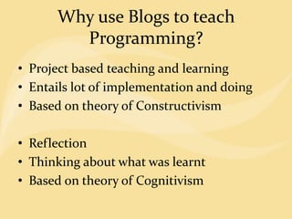 Choosing a blog tool for large student numbers | PPTX